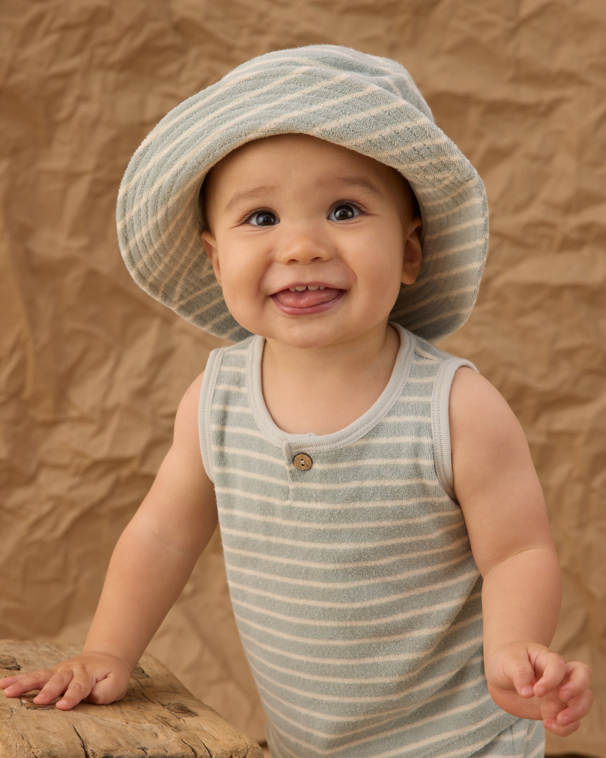 Rylee + Cru Seafoam Terry Stripe Baby Set | Les Mini
